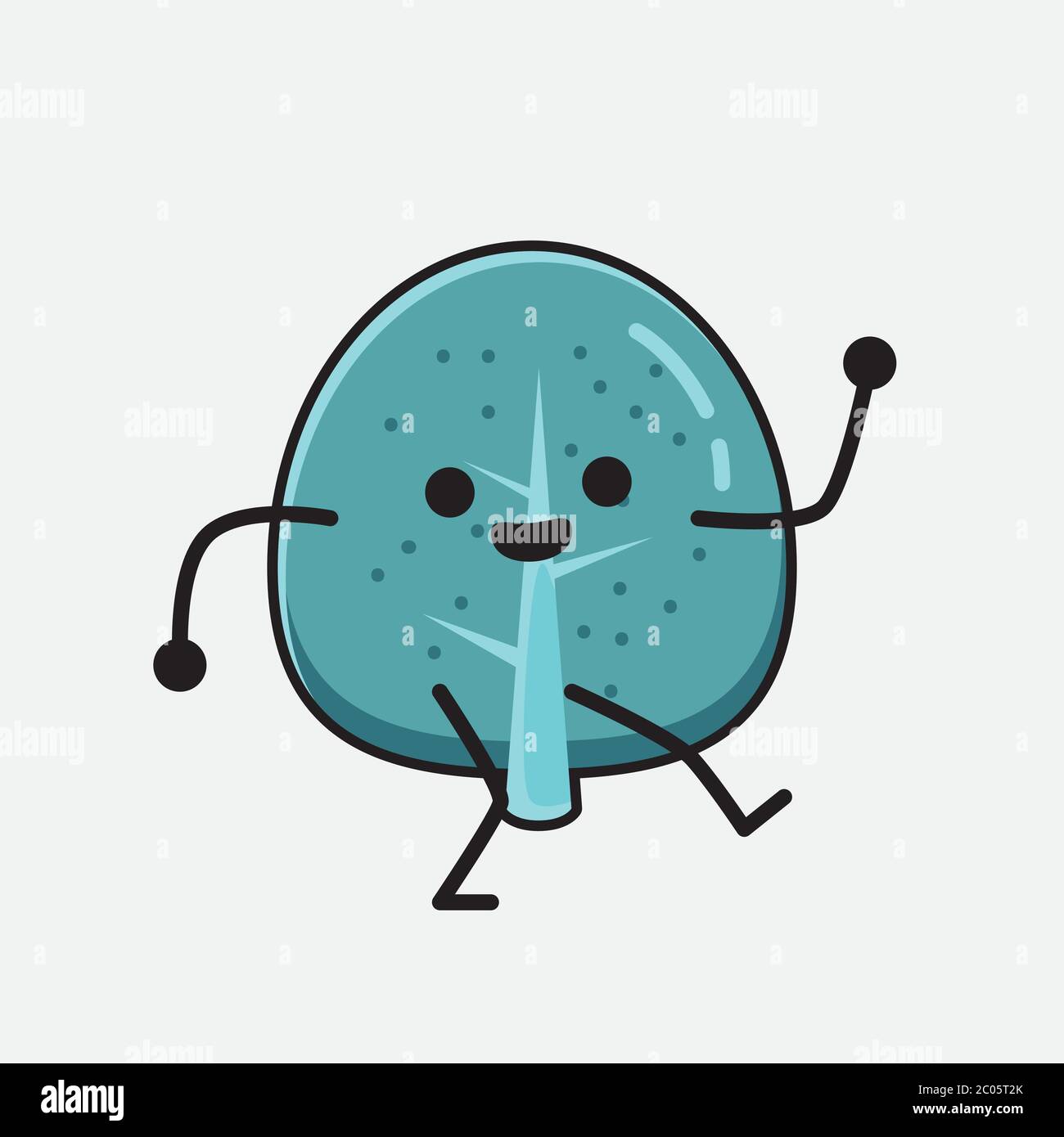 An illustration of Cute Blue Tree Mascot Vector Character in Flat ...