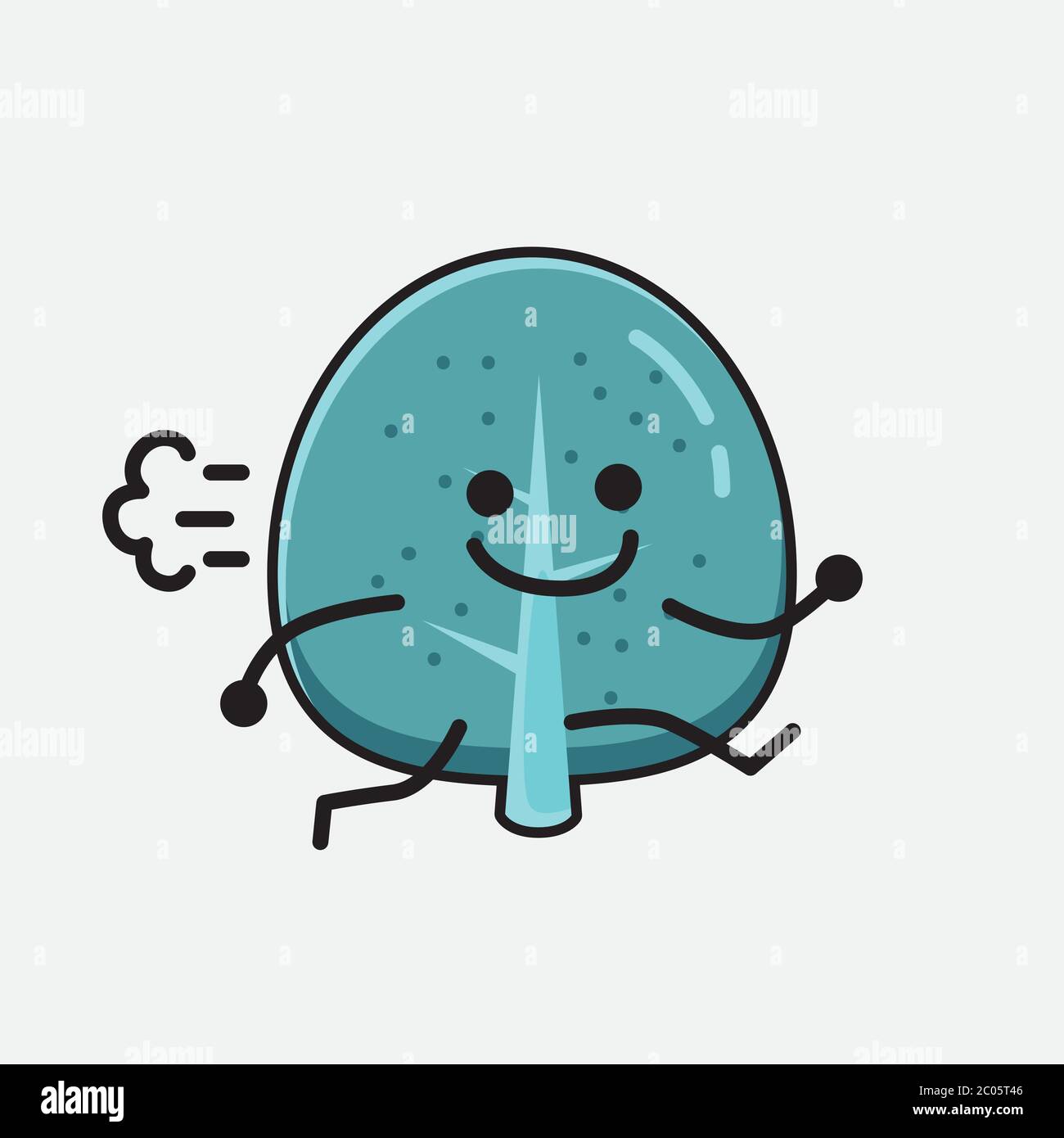 An illustration of Cute Blue Tree Mascot Vector Character in Flat ...