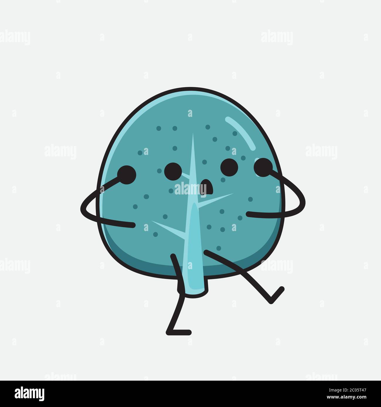 An illustration of Cute Blue Tree Mascot Vector Character in Flat ...