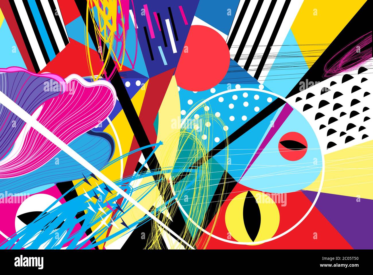 Abstract vector background with interesting geometric objects and ...
