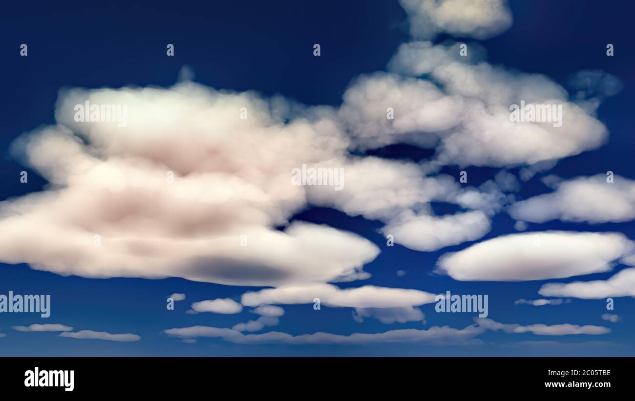 White clouds in blue sky 3d rendering Stock Photo - Alamy