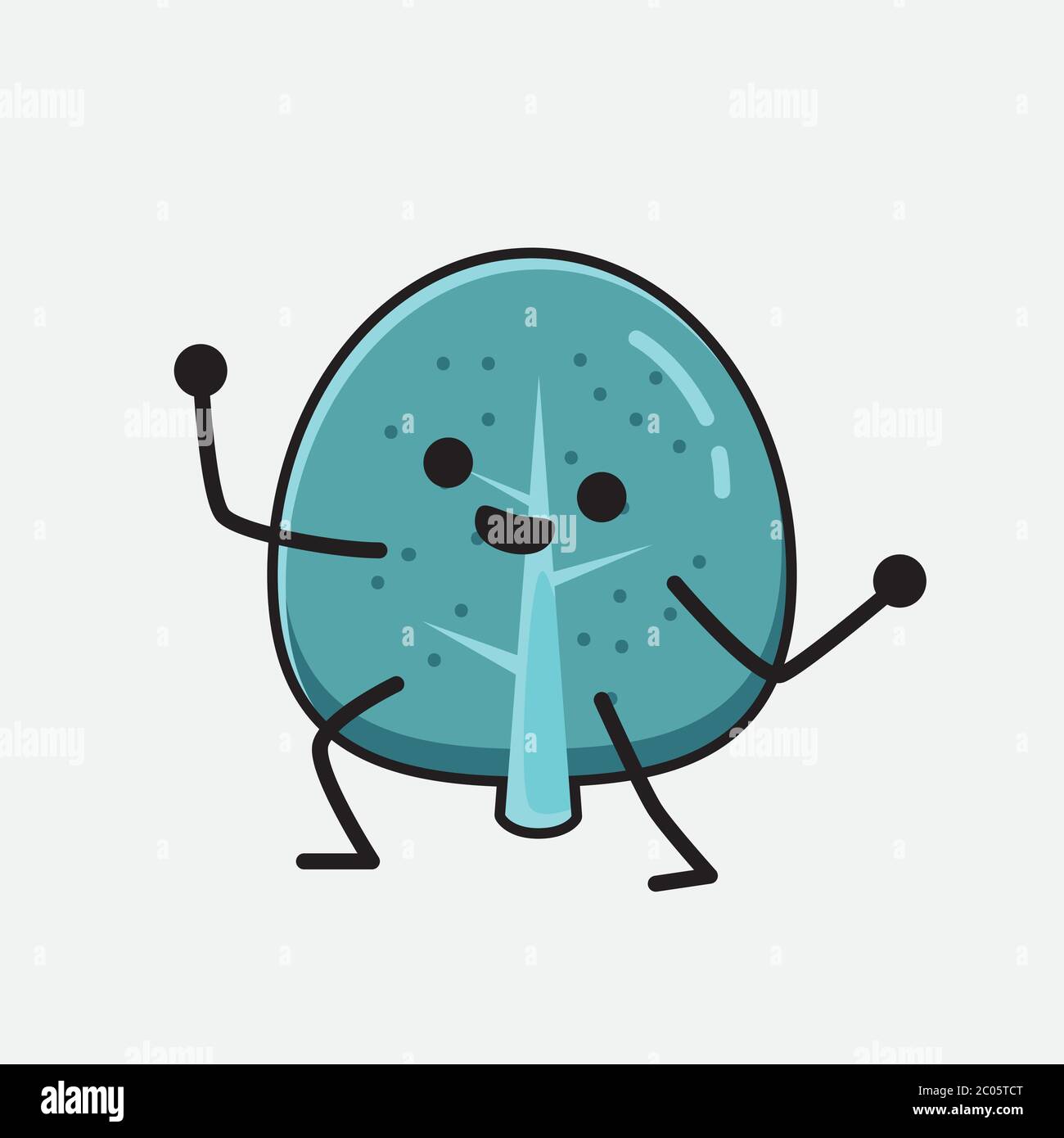 An illustration of Cute Blue Tree Mascot Vector Character in Flat ...
