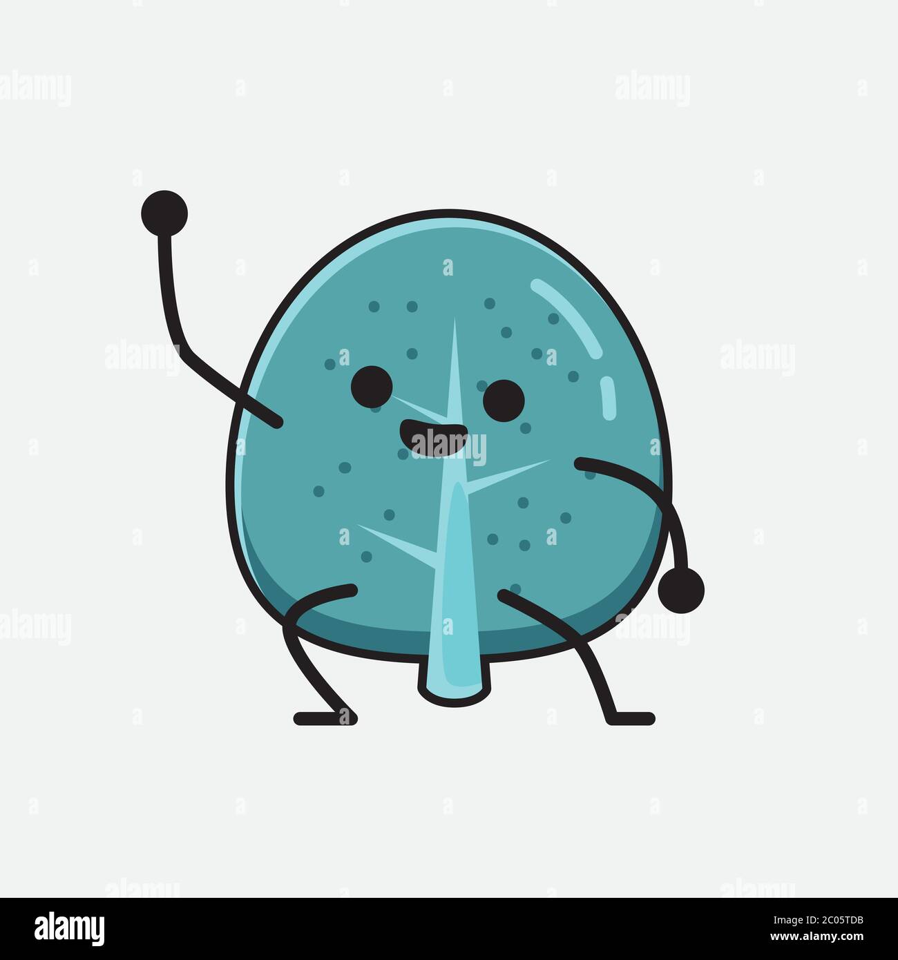 An illustration of Cute Blue Tree Mascot Vector Character in Flat ...