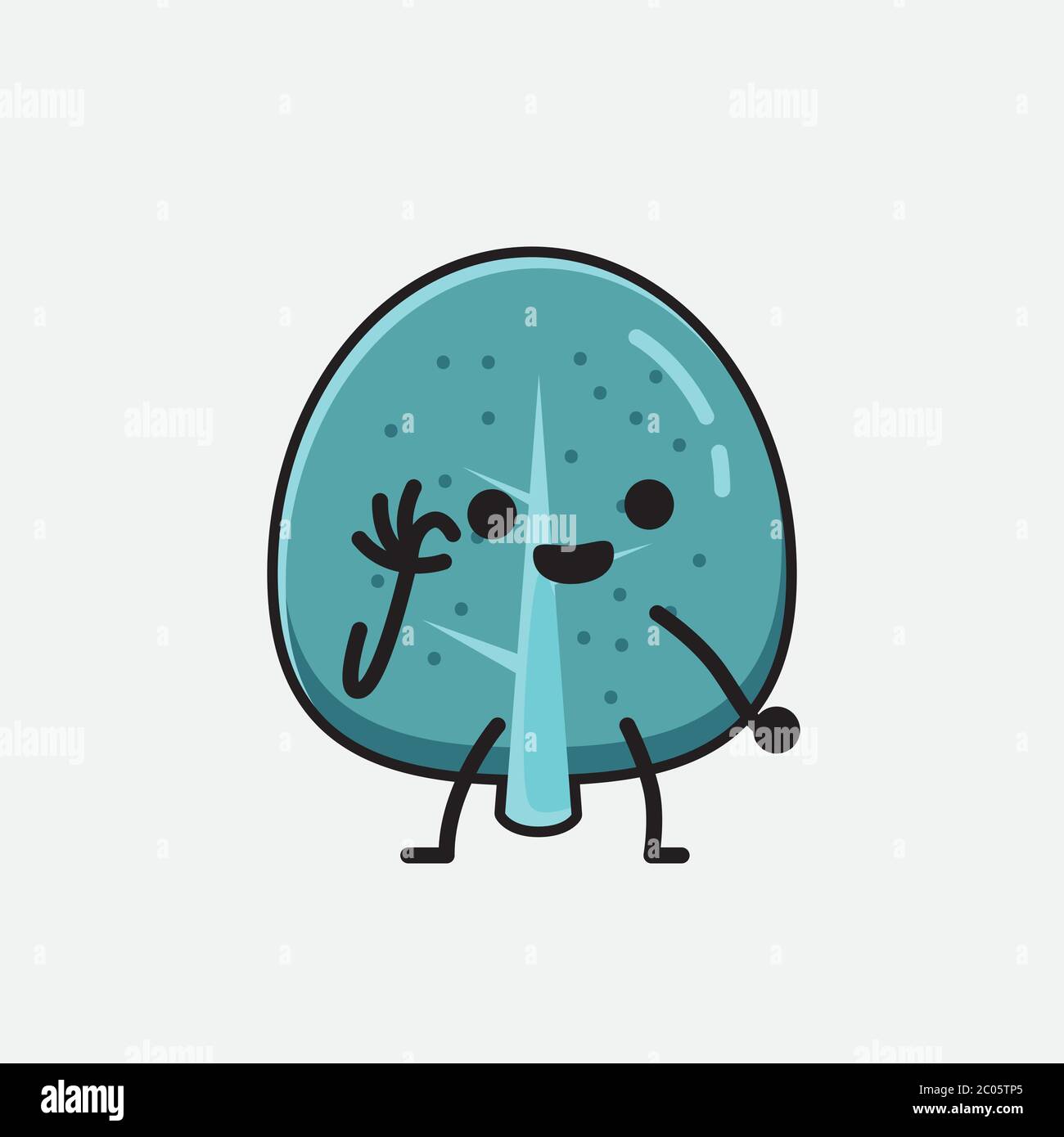 An illustration of Cute Blue Tree Mascot Vector Character in Flat ...