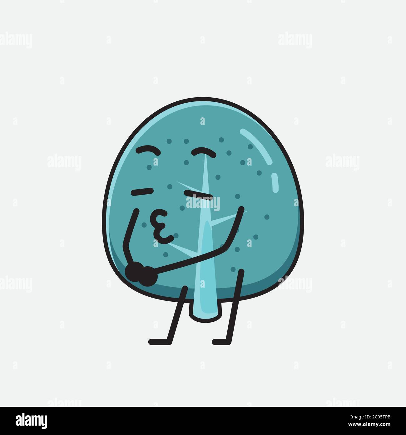 An illustration of Cute Blue Tree Mascot Vector Character in Flat ...