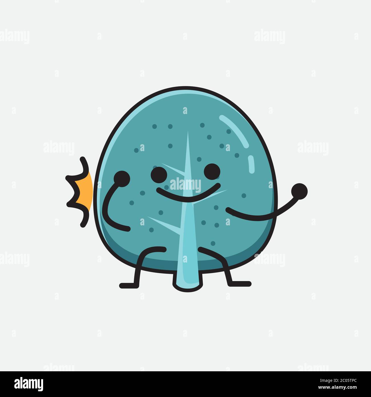 An illustration of Cute Blue Tree Mascot Vector Character in Flat ...