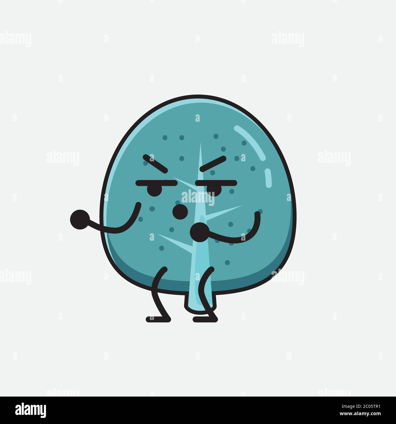 An illustration of Cute Blue Tree Mascot Vector Character in Flat ...