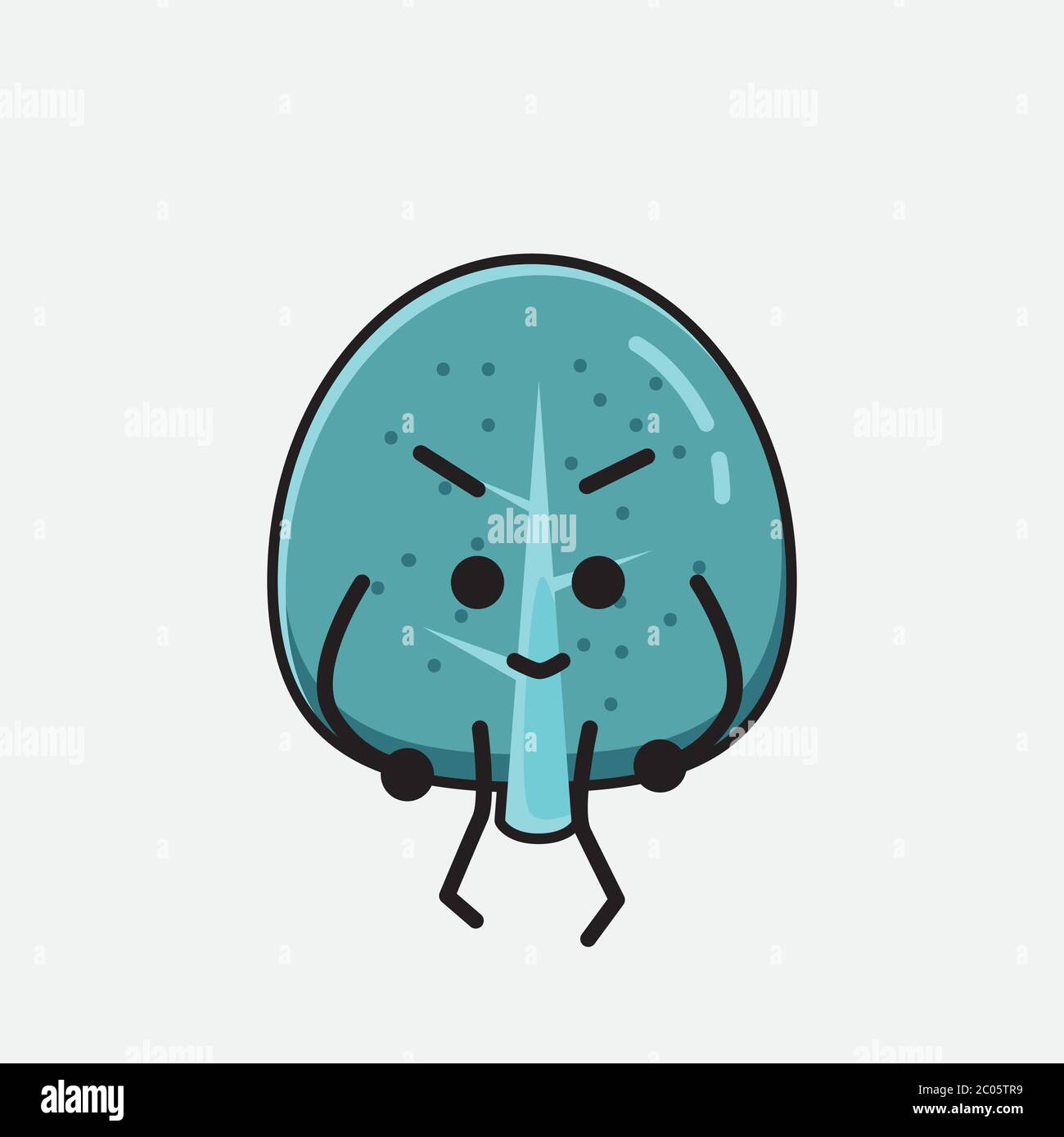 An illustration of Cute Blue Tree Mascot Vector Character in Flat ...