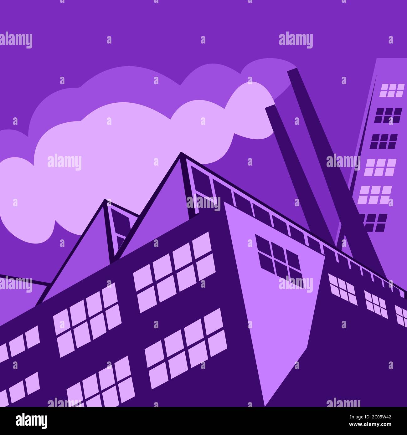 Three industrial buildings Stock Vector Images - Alamy