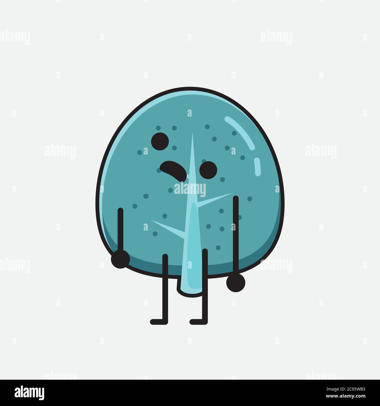 An illustration of Cute Blue Tree Mascot Vector Character in Flat ...