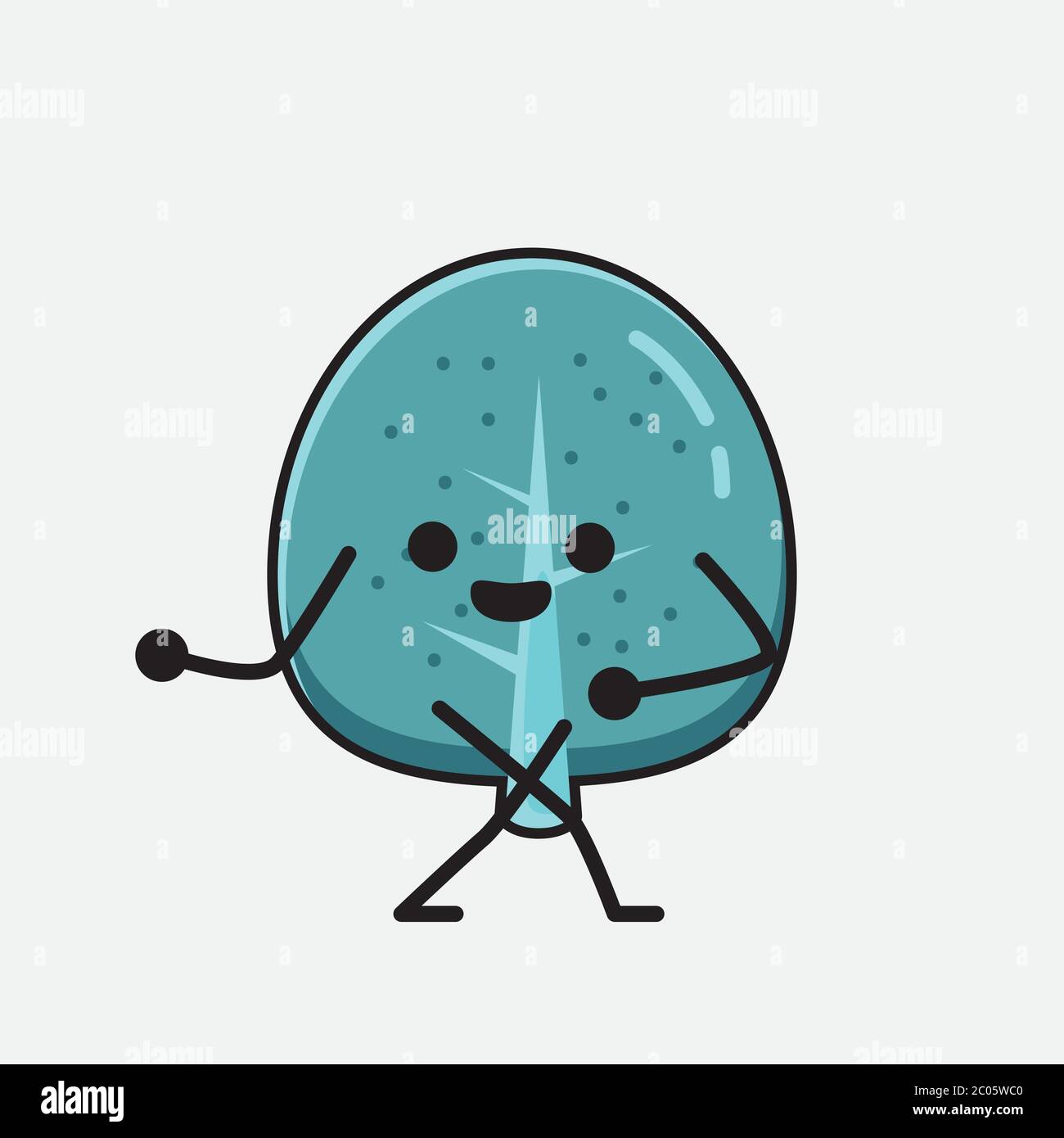 An illustration of Cute Blue Tree Mascot Vector Character in Flat ...