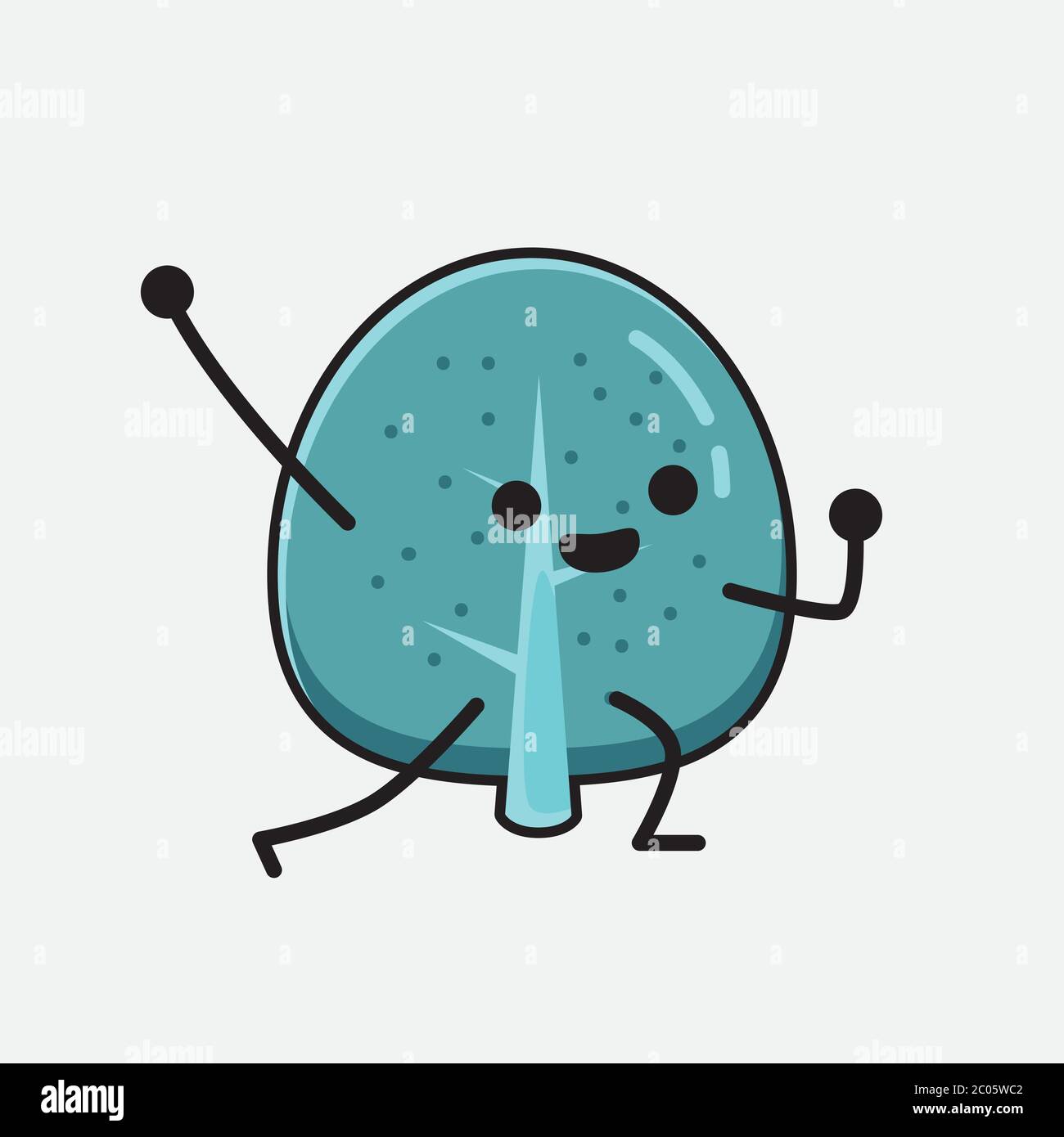 An illustration of Cute Blue Tree Mascot Vector Character in Flat ...