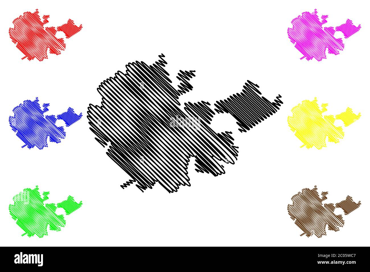 Tarsus City (Republic of Turkey) map vector illustration, scribble ...