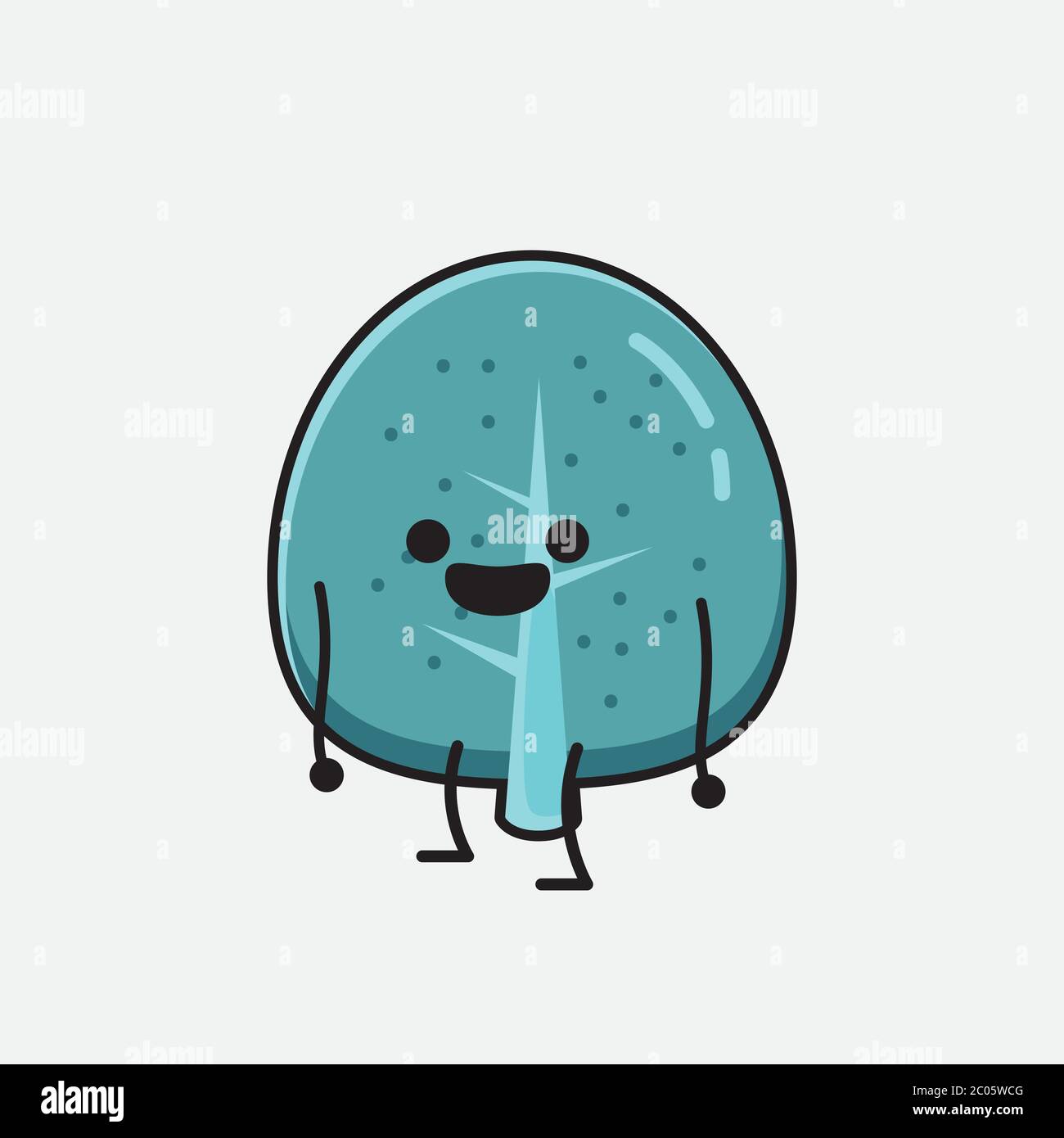 An illustration of Cute Blue Tree Mascot Vector Character in Flat ...