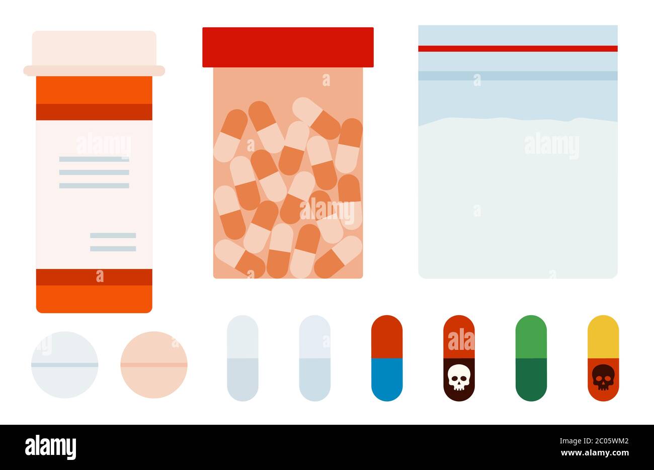 Medicament poison different shapes set vector icons in flat design Stock Vector Image & Art - Alamy
