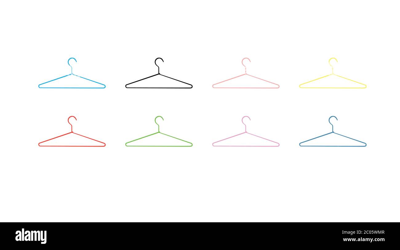 Vector Isolated Set of Hangers in Different Colors Stock Vector Image ...