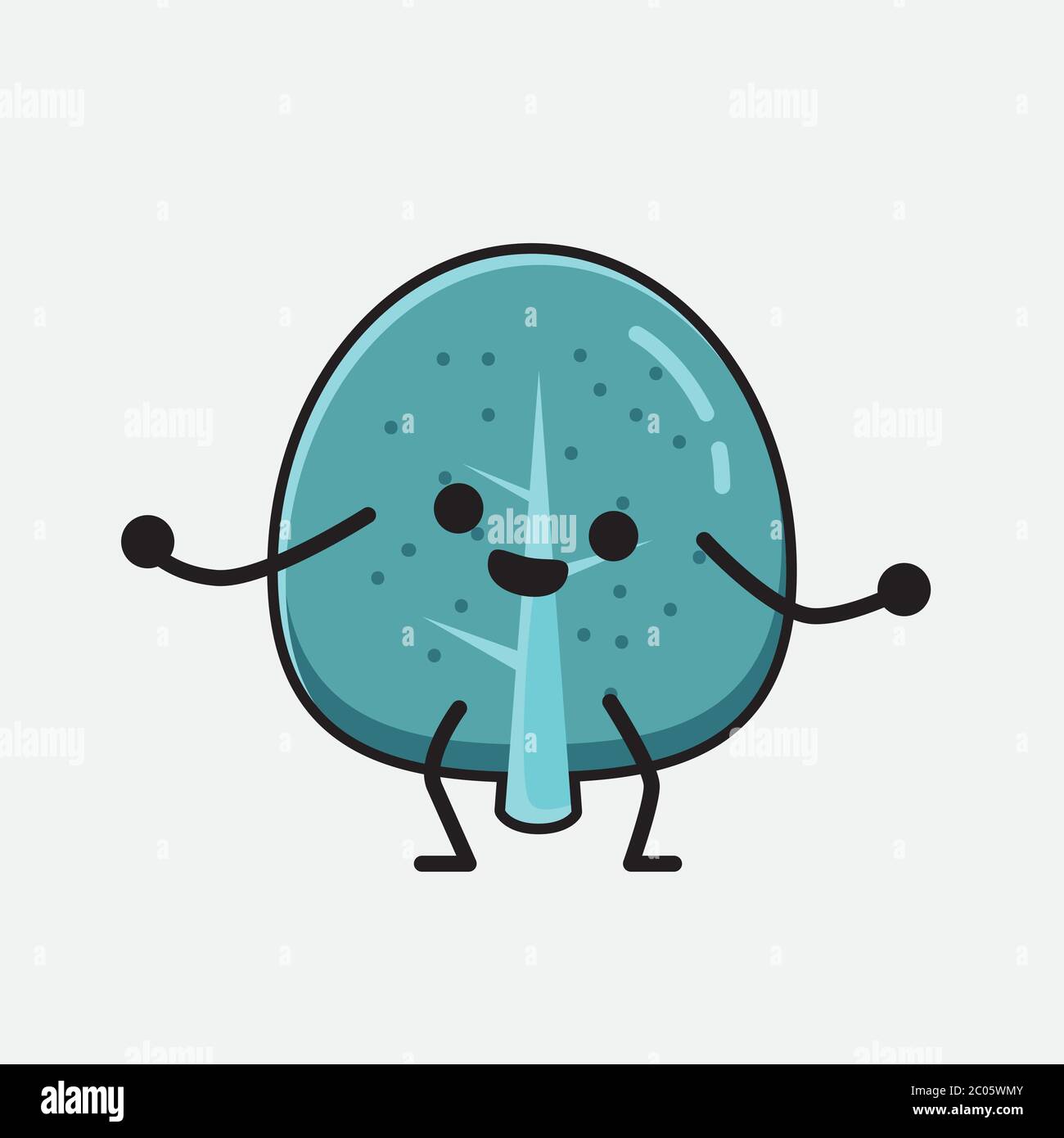 An illustration of Cute Blue Tree Mascot Vector Character in Flat ...