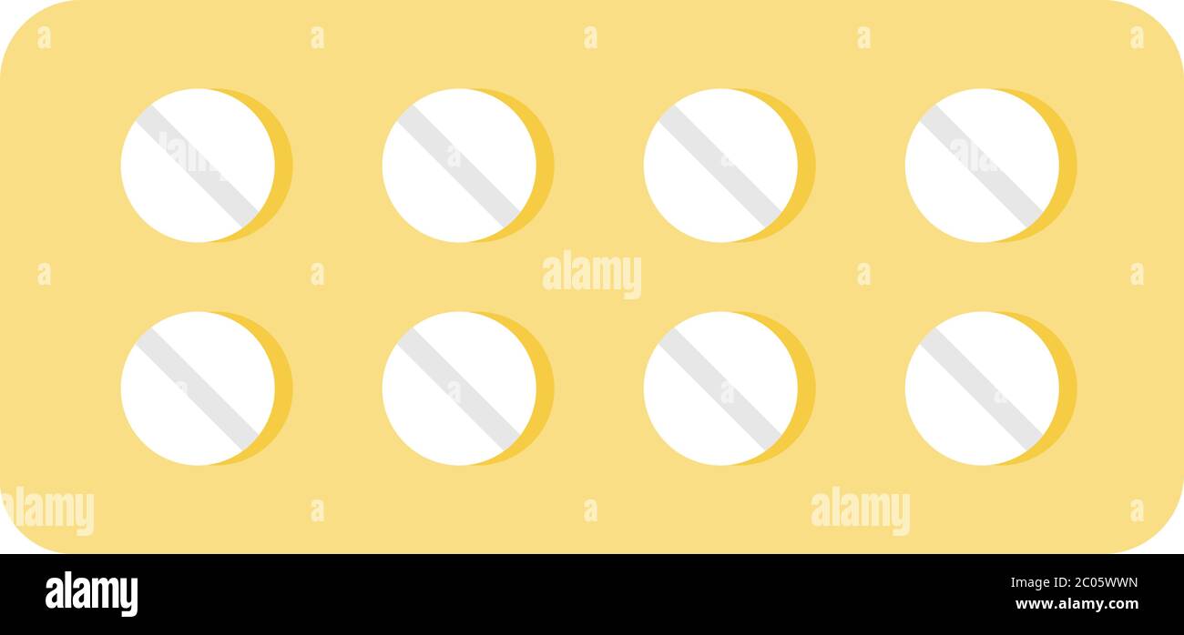 Aspirin pill yellow Stock Vector Images - Alamy