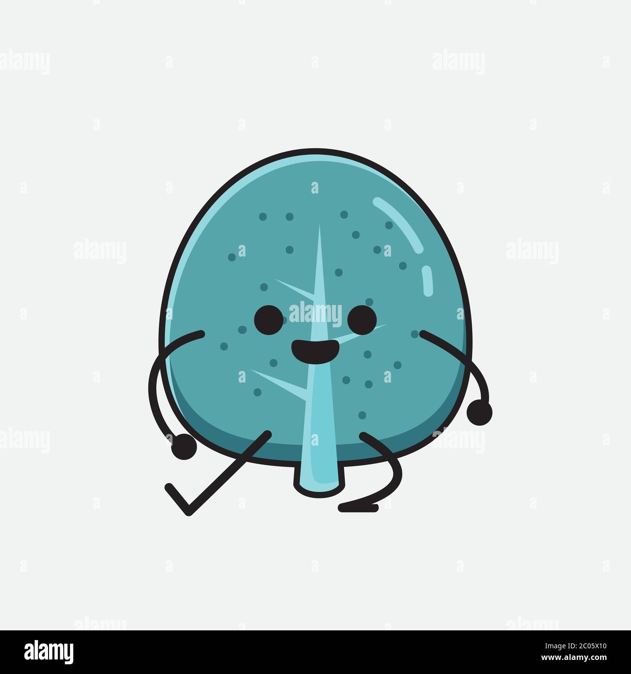 An illustration of Cute Blue Tree Mascot Vector Character in Flat ...
