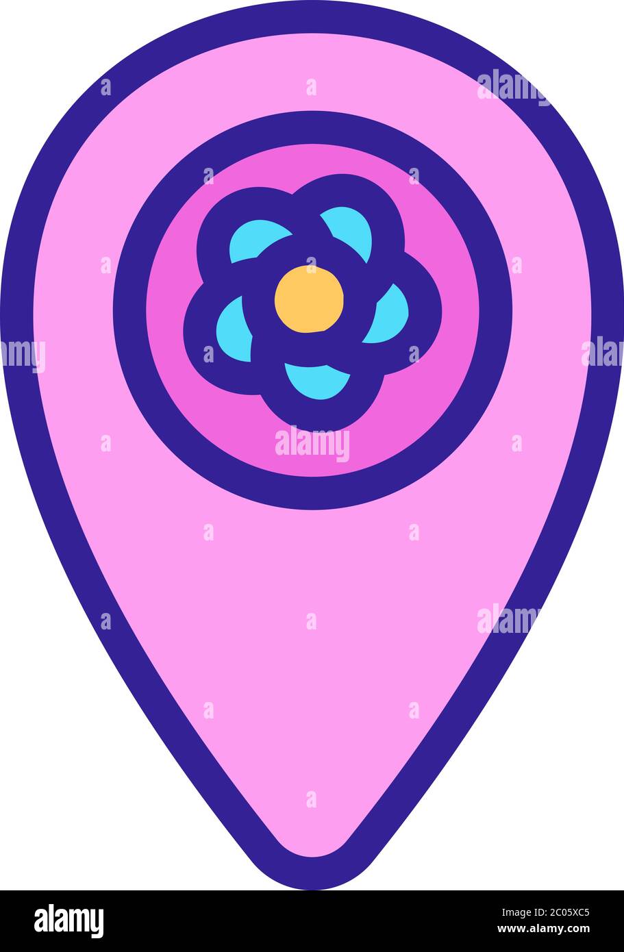 flower shop gps location mark icon vector outline illustration Stock ...