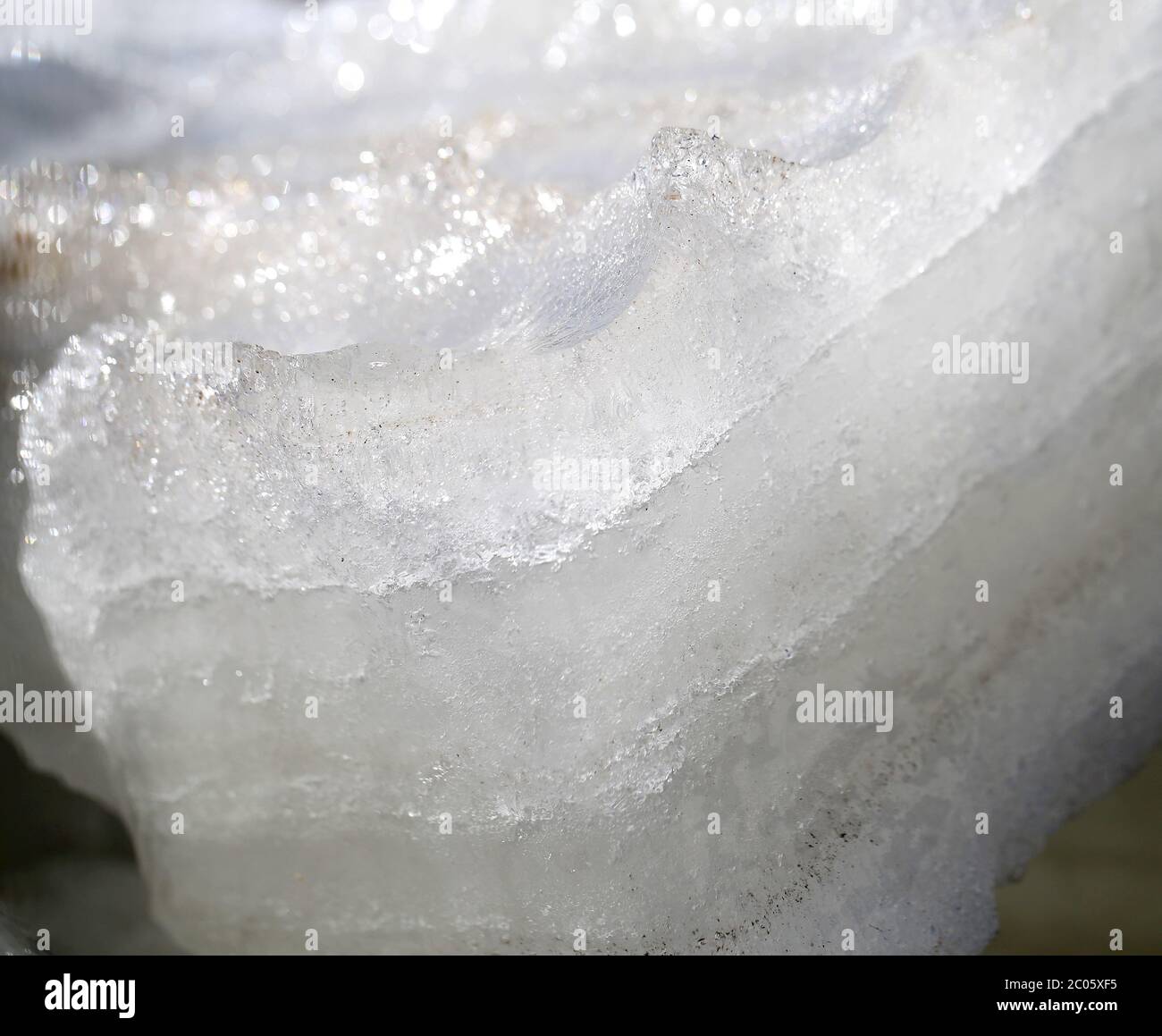 Beautiful white ice photographed close up Stock Photo - Alamy