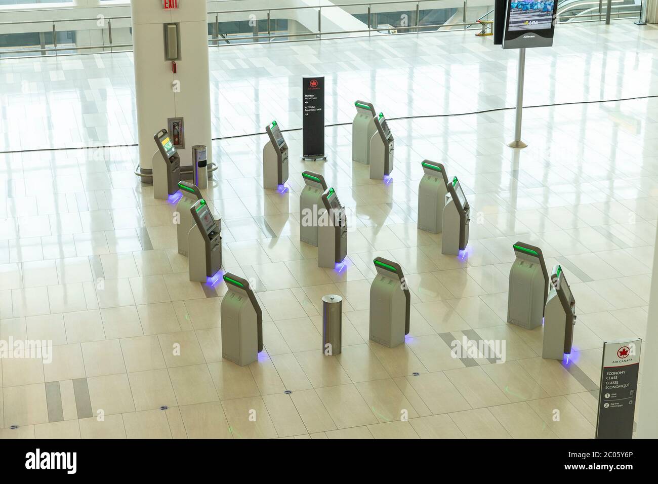 Individual check-in machine seen at the brand-new state-of-the-art ...