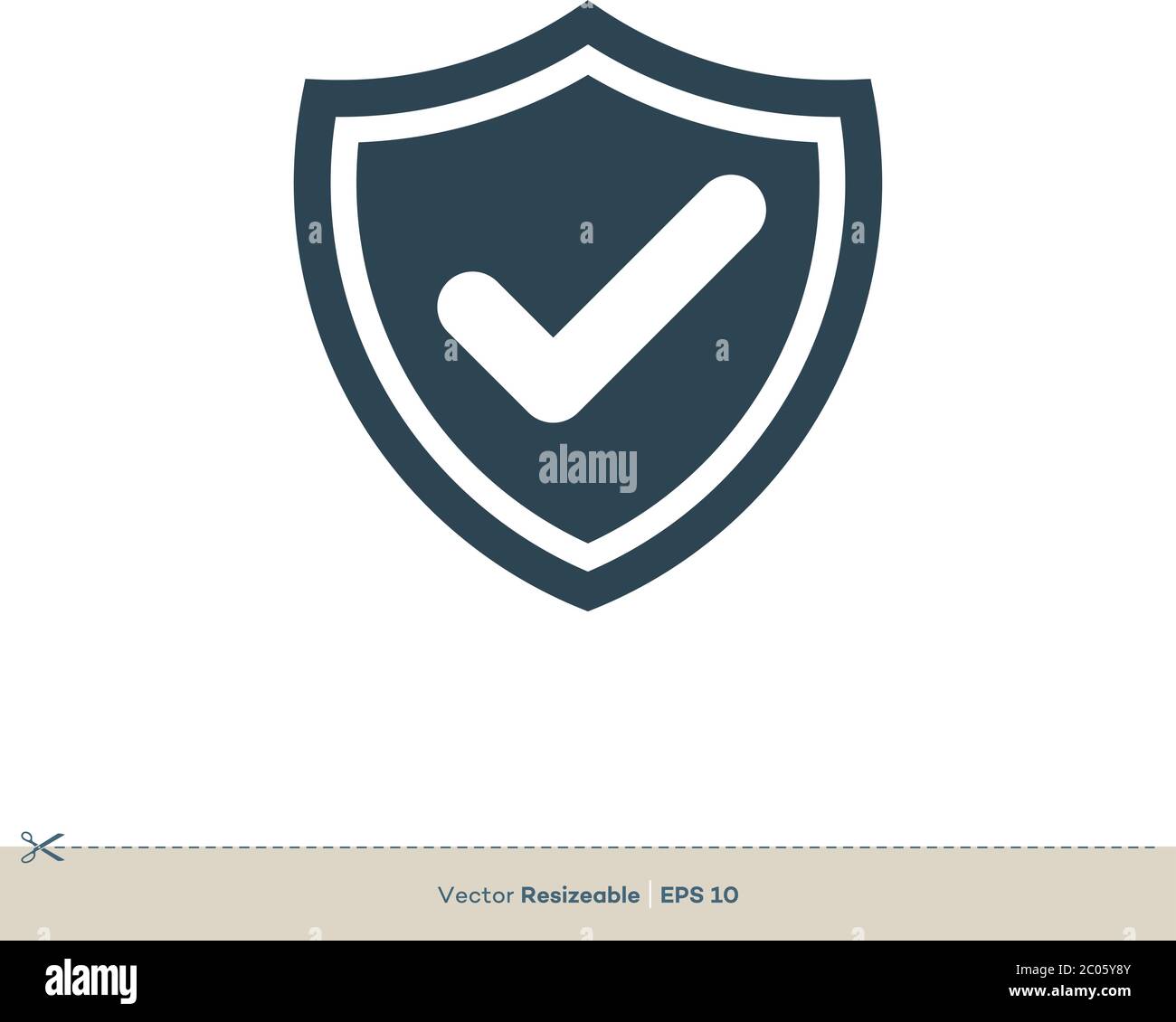 Shield Check Mark Icon Vector Logo Template Illustration Design. Vector ...