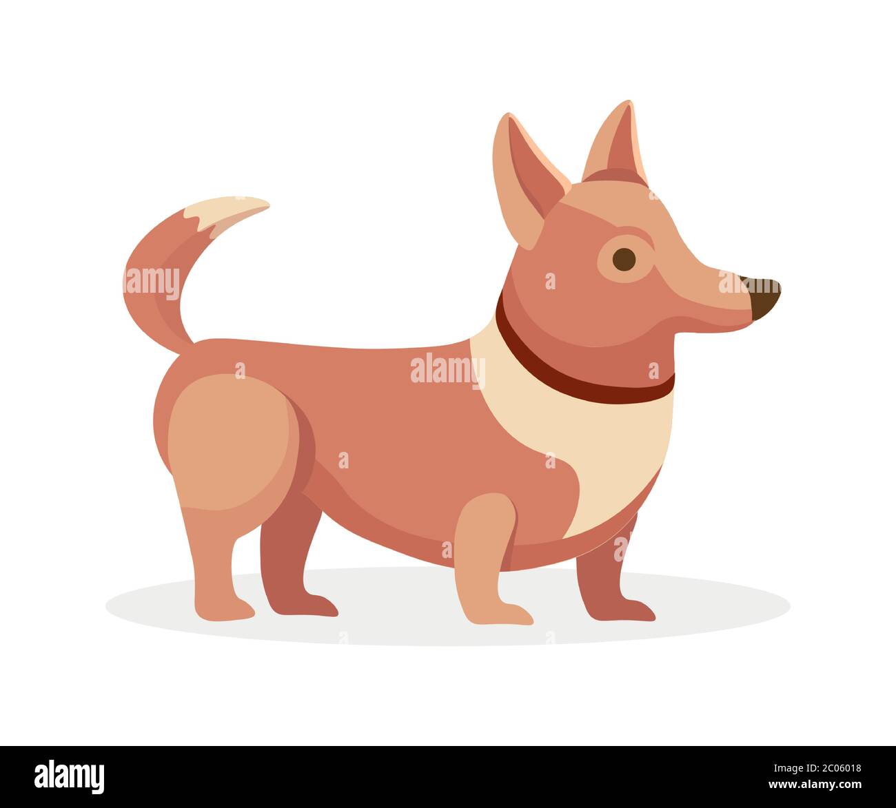 Cute little puppy dog pet vector flat cartoon illustration isolated on ...