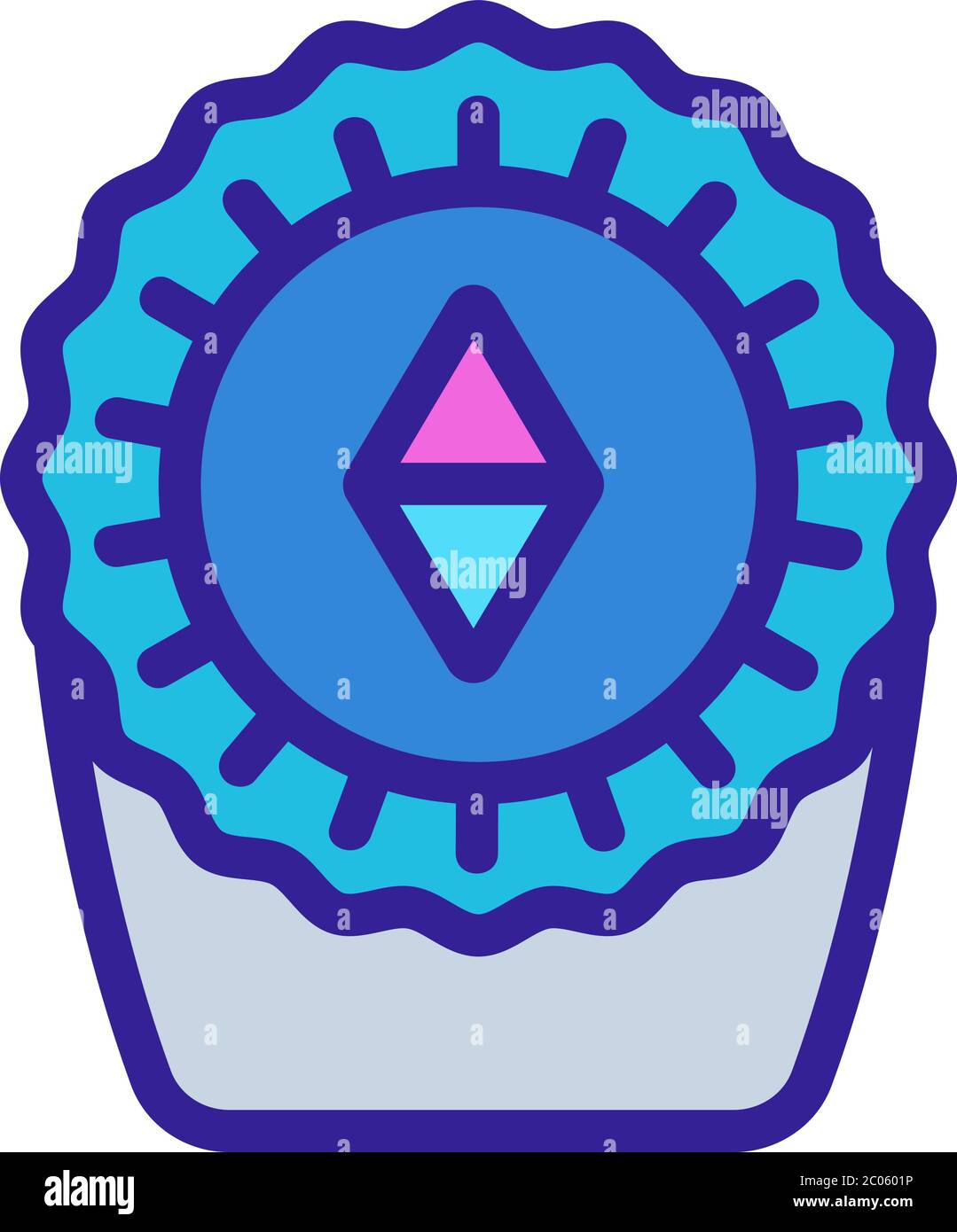 compass navigation device icon vector outline illustration Stock Vector ...