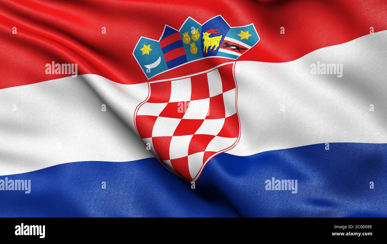 3d representation of the croatian flag waving in the wind hi-res stock photography and images ...