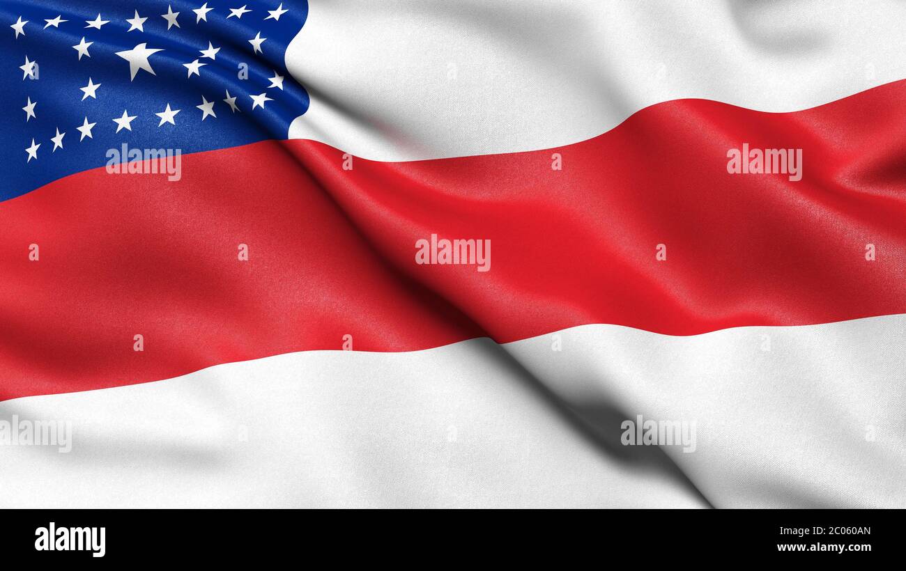 3D representation, waving flag of the state of Amazonas, Brazil Stock ...