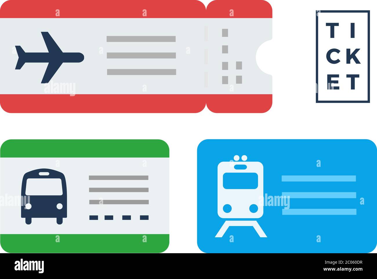 Tickets for public transport vector flat isolated Stock Vector Image ...