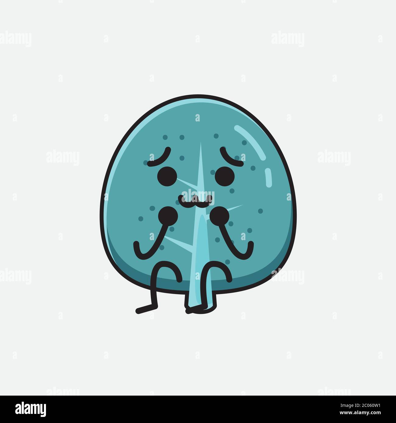 An illustration of Cute Blue Tree Mascot Vector Character in Flat ...