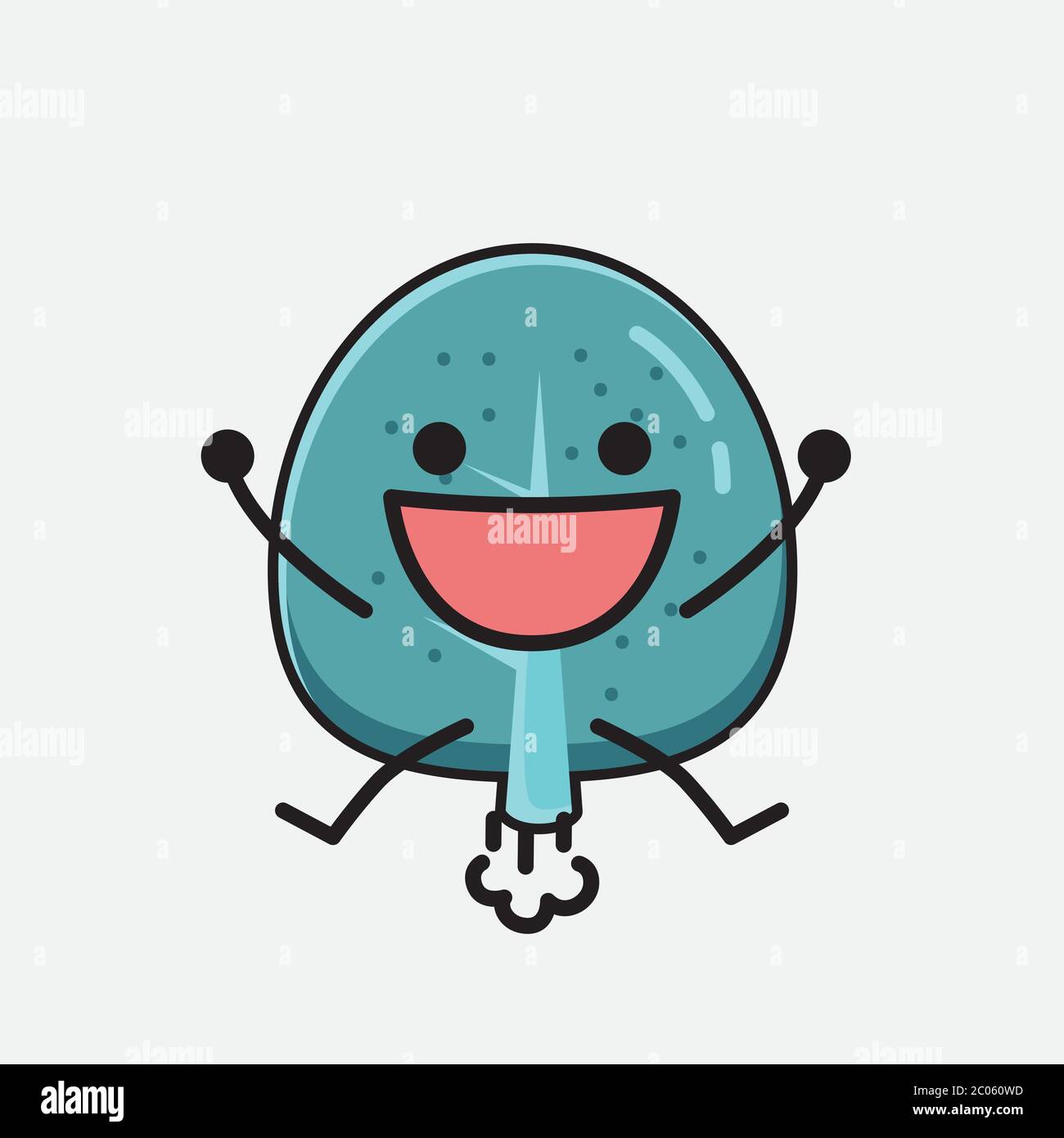 An illustration of Cute Blue Tree Mascot Vector Character in Flat ...