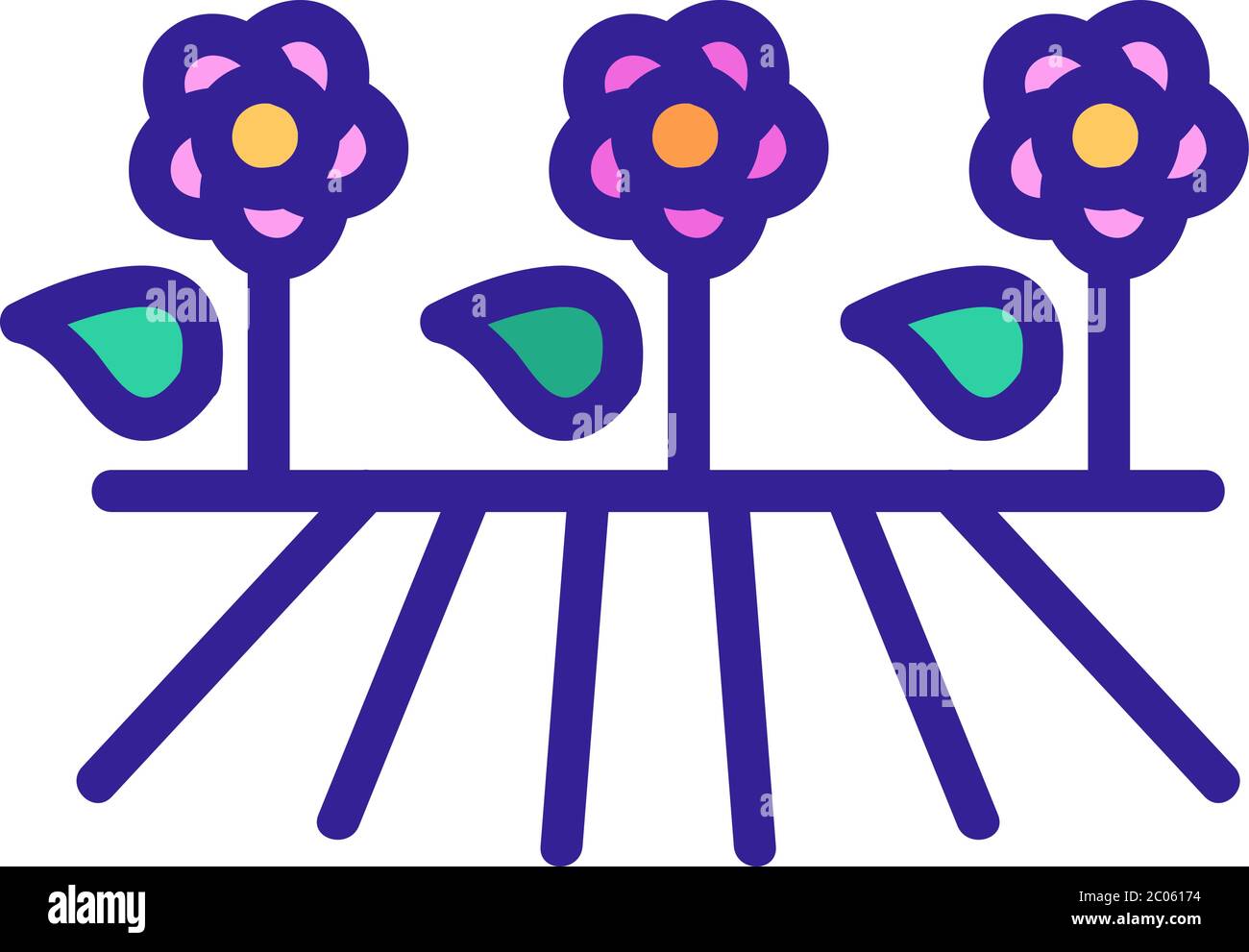 flower plantation icon vector outline illustration Stock Vector Image ...