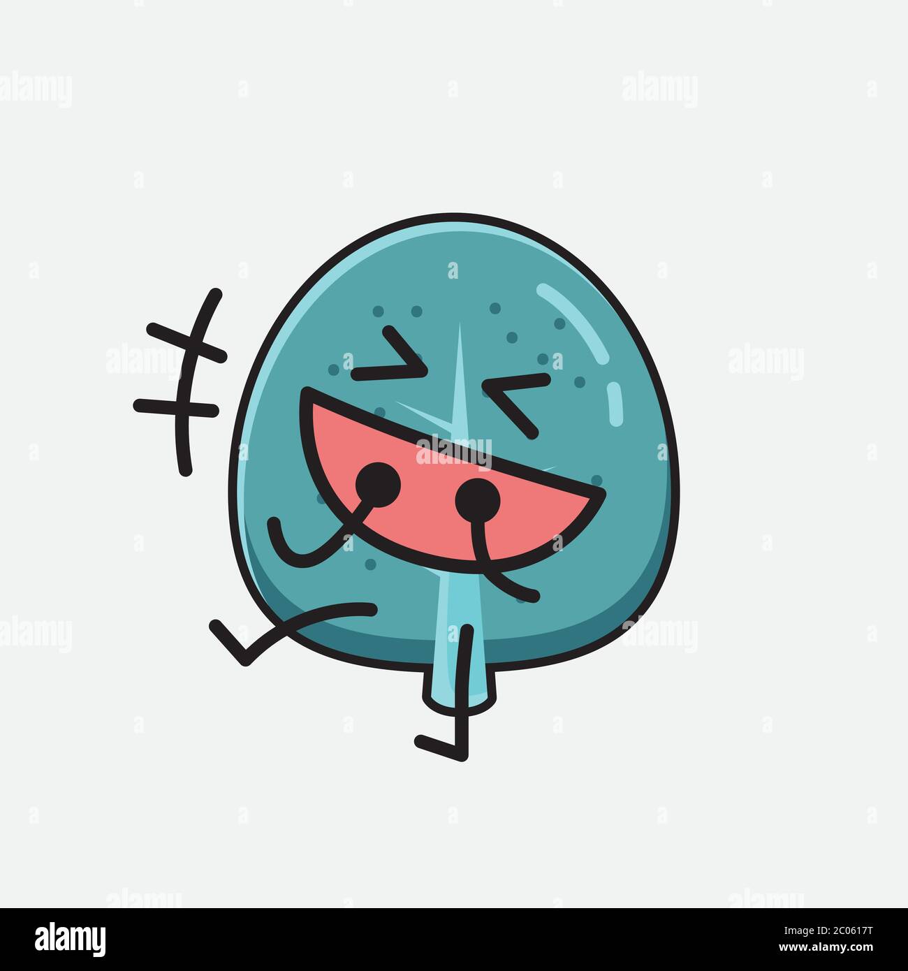 An illustration of Cute Blue Tree Mascot Vector Character in Flat ...