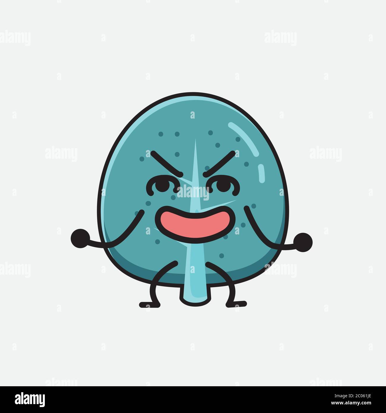 An illustration of Cute Blue Tree Mascot Vector Character in Flat ...