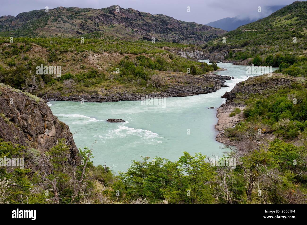 Baker river, Pan-American Highway between Cochrane and Puerto Guadal ...