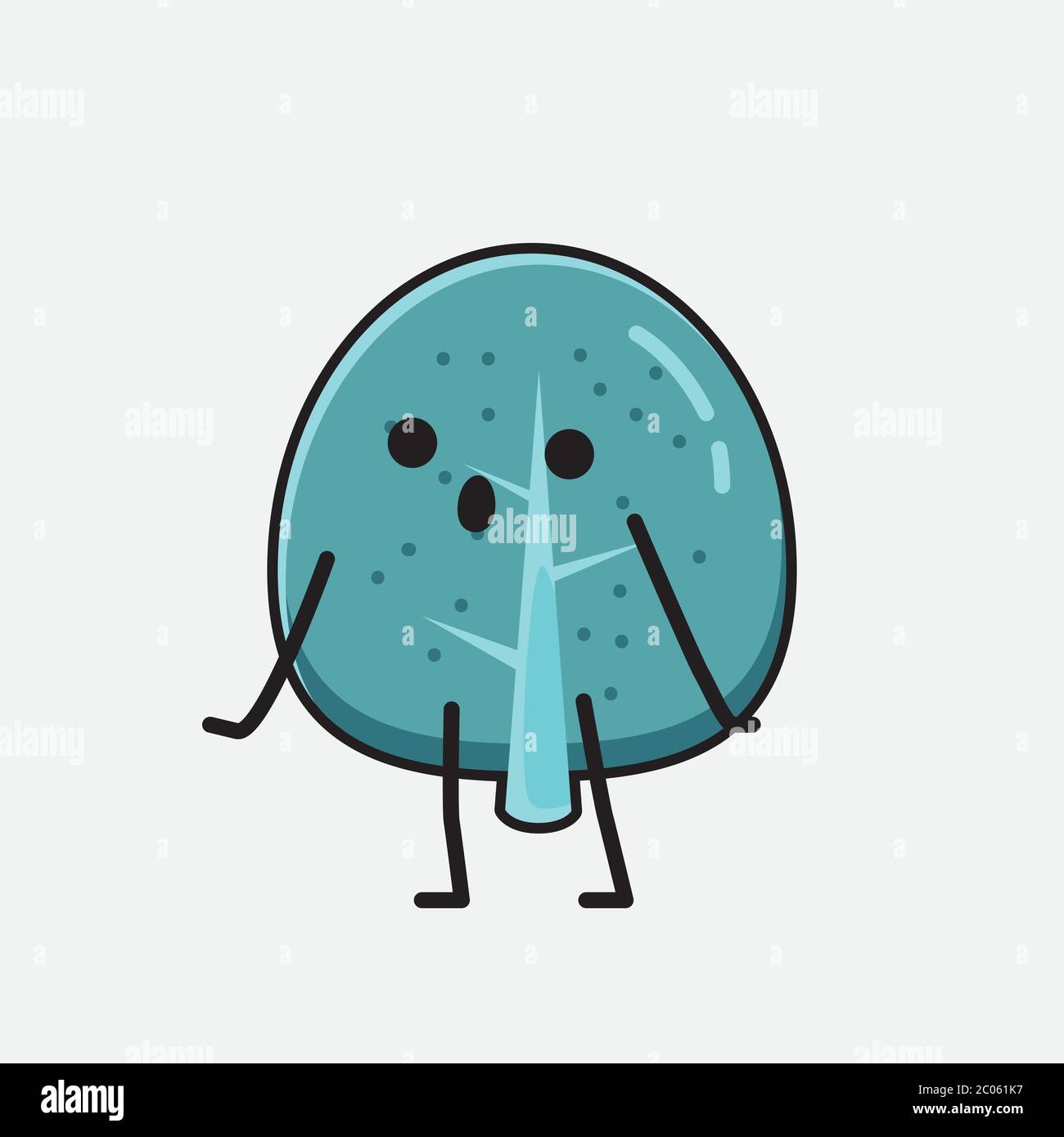 An illustration of Cute Blue Tree Mascot Vector Character in Flat ...