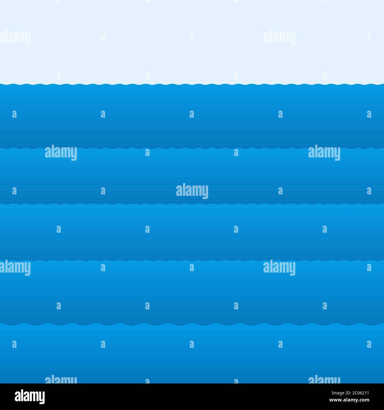 Sea landscape with different levels of depth vector icon flat isolated ...