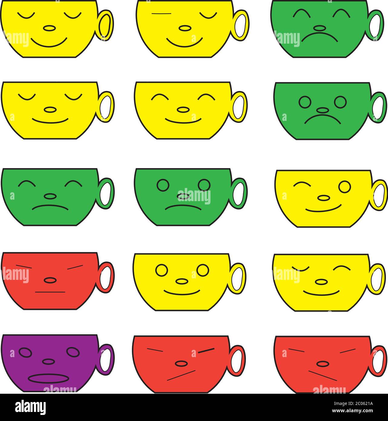 Smiley faces on cups Stock Vector Images - Alamy