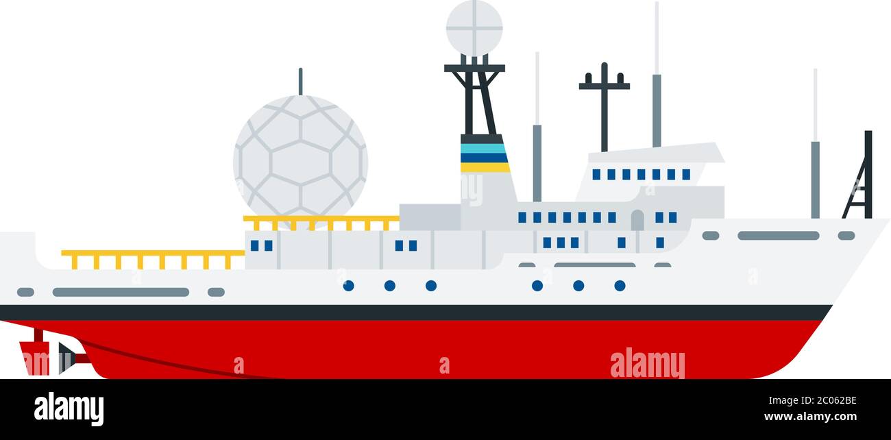 Military communications vessel vector flat icon Stock Vector Image ...