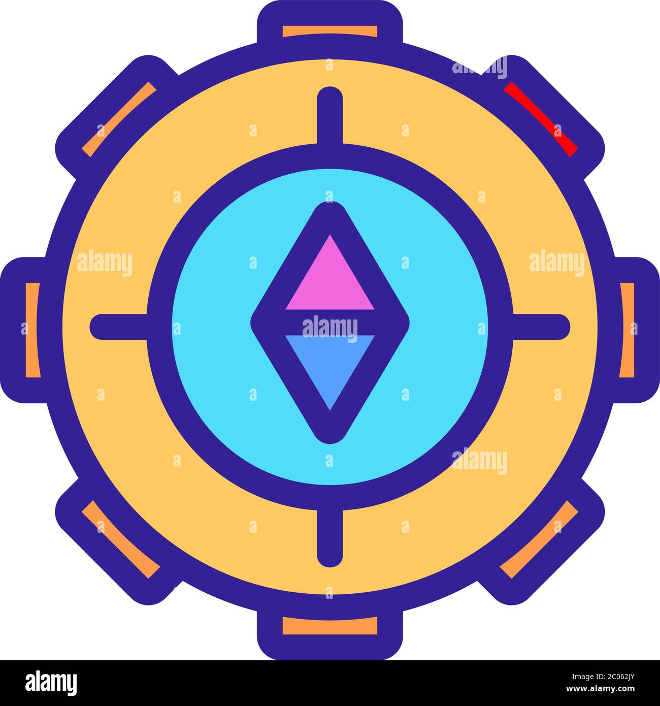 antique compass icon vector outline illustration Stock Vector Image ...