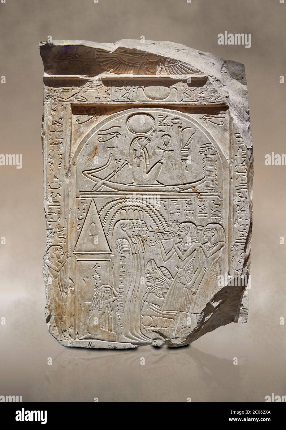 Ancient Egyptian stele of sculptor Qen, limestone, New Kingdom, 19th ...