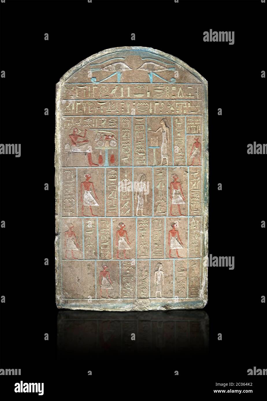 Ancient Egyptian stele of commander in chief Senebetysy, sandstone ...