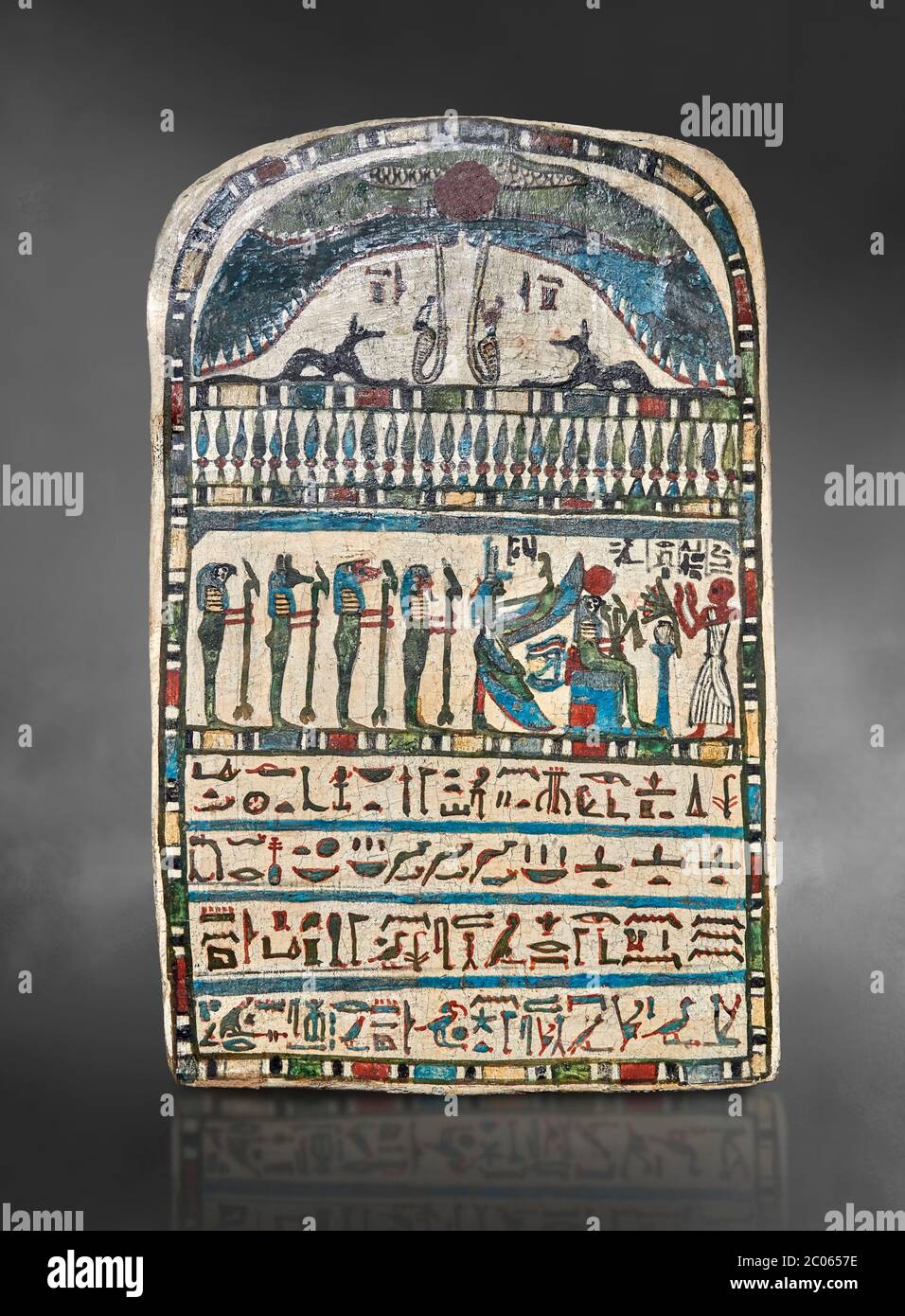 Ancient Egyptian stele dedicated by high priest Padiamenemipet to Ra ...