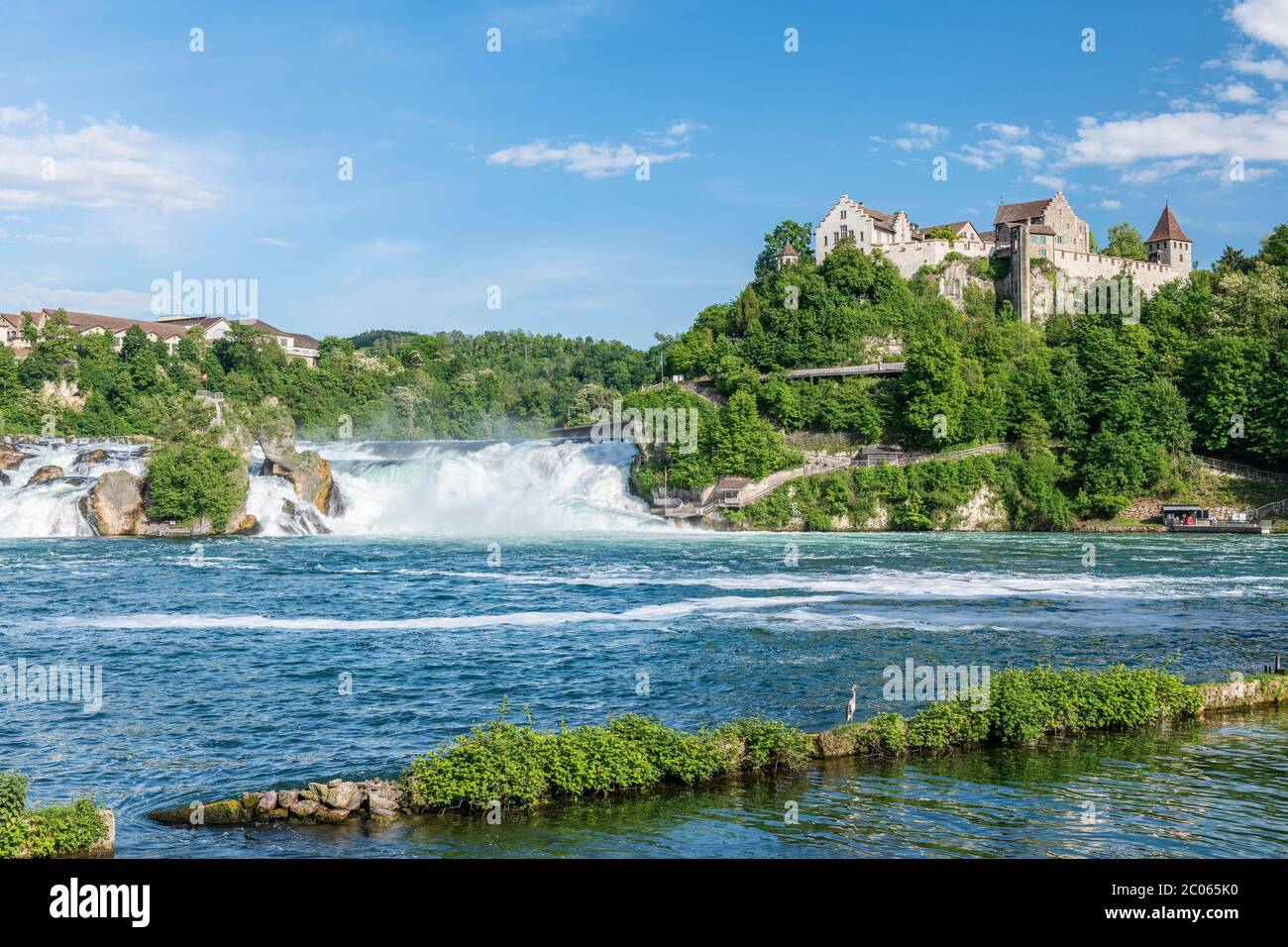 Rhine Falls with Laufen Castle, at Schaffhausen, Canton of Schaffhausen ...
