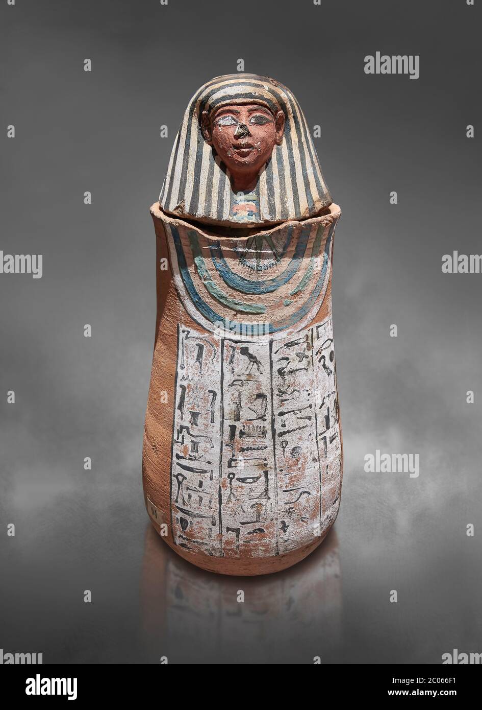 Ancient Egyptian Human headed canopic jar for Amenemheb, clay, New ...