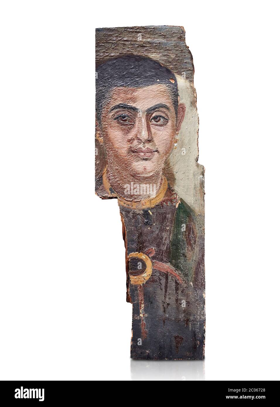 Egyptian Roman mummy portrait or Fayum mummy portrait painted panel of ...
