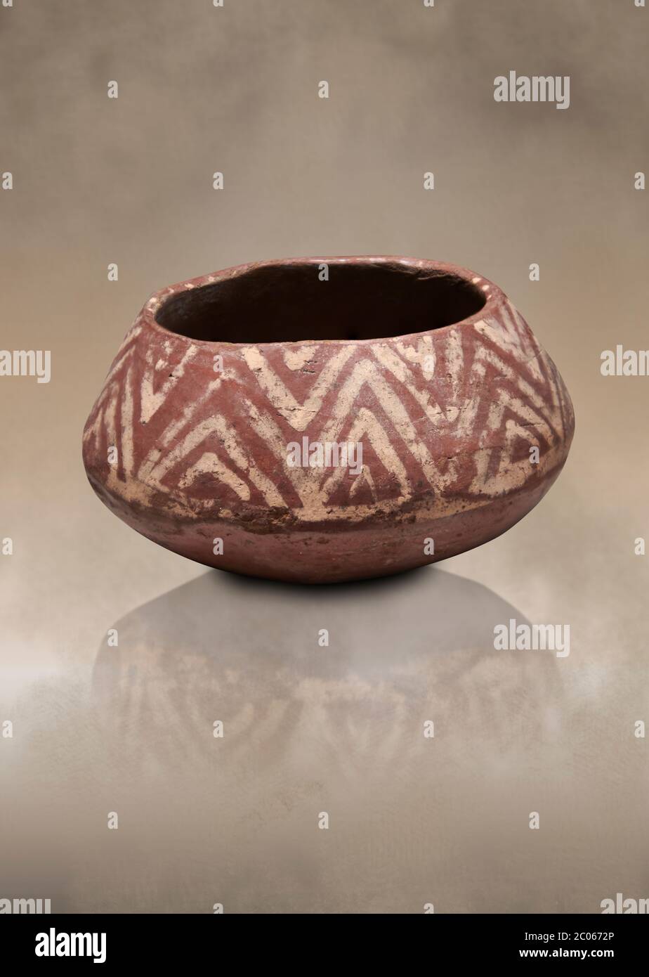Ancient Egyptian decorated mari ware, class D, baked clay, Predynastic ...